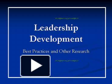 Leadership Development presentation | free to view