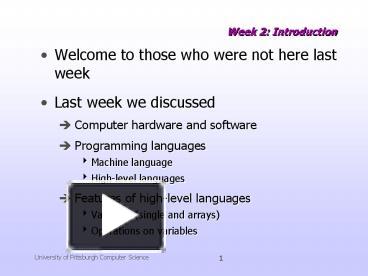 PPT – University of Pittsburgh Computer Science PowerPoint presentation ...