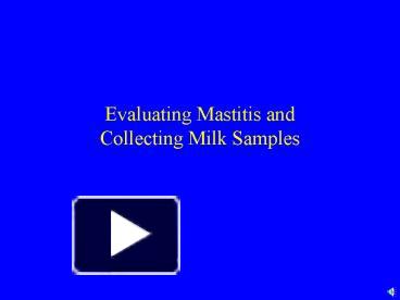 PPT – Evaluating Mastitis and Collecting Milk Samples PowerPoint ...