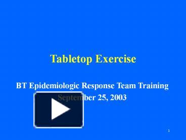 PPT – Tabletop Exercise PowerPoint presentation | free to view - id ...