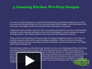 PPT – Ideal Worktop Designs for Your Kitchen PowerPoint presentation ...