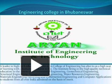 PPT – Best B-tech college of Bhubaneswar PowerPoint presentation | free ...