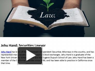 PPT – Jehu Hand PowerPoint presentation | free to download - id: 6461e6 ...