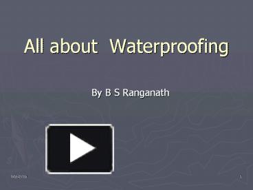 All about Waterproofing presentation | free to download