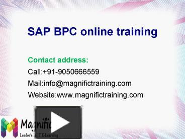 sap bpc online training (1) presentation | free to download