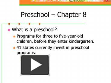 PPT – Preschool PowerPoint presentation | free to view - id: 647ab4-ZmM1M