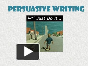 Persuasive Writing presentation | free to download
