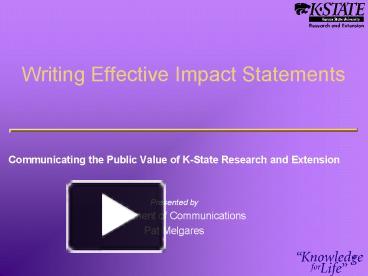 Writing Effective Impact Statements presentation | free to download