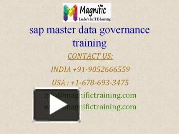 sap master data governance training presentation | free to download