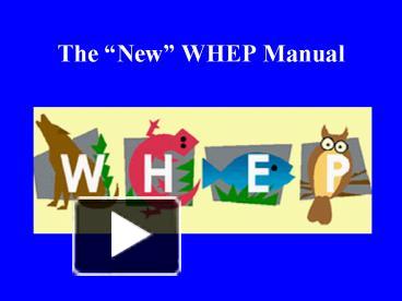 The New WHEP Manual presentation | free to view