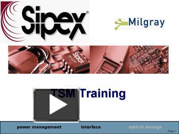 TSM Training presentation | free to view