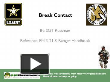 Break Contact presentation | free to view