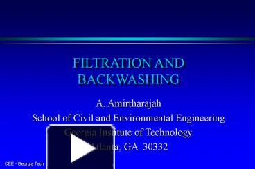 PPT – FILTRATION AND BACKWASHING PowerPoint presentation | free to ...