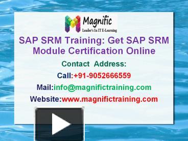 PPT – SAP SRM Training Get SAP SRM Module Certification Online ...