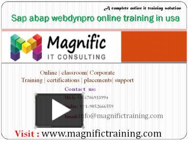PPT – Sap Abap Webdynpro Online Training in usa PowerPoint presentation ...