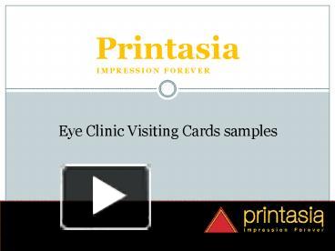 For your eyes only, the eye clinic Visiting cards | Printasia.in ...