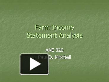 Farm Income Statement Analysis presentation | free to view