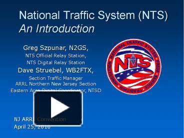 PPT – National Traffic System (NTS) An Introduction PowerPoint ...