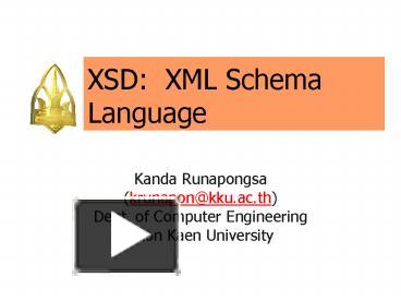 PPT – XSD: XML Schema Language PowerPoint presentation | free to ...