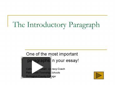 PPT – The Introductory Paragraph PowerPoint presentation | free to view ...