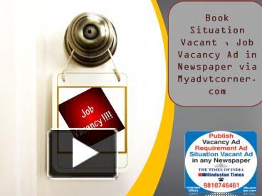 PPT – Book Situations Vacant Ad in Newspapers (1) PowerPoint ...