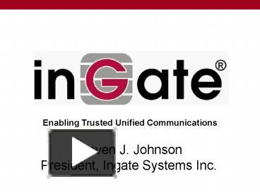 PPT – Steven J. Johnson PowerPoint presentation | free to download - id ...