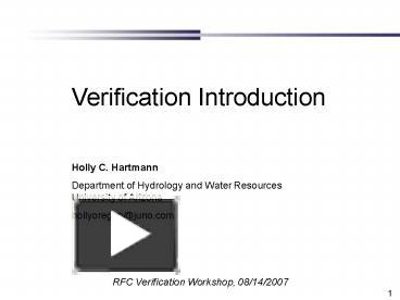 Verification Introduction presentation | free to download
