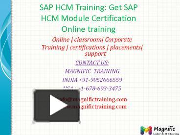PPT – SAP HCM Training Get SAP HCM Module Certification Online training ...