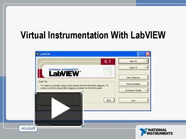 PPT – Virtual Instrumentation With LabVIEW PowerPoint presentation ...