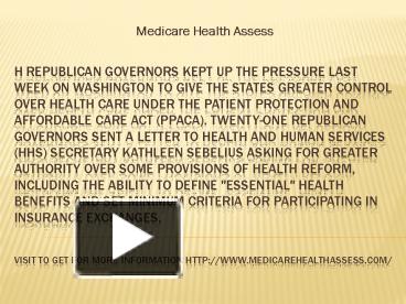 PPT – medicare health assess PowerPoint presentation | free to download ...