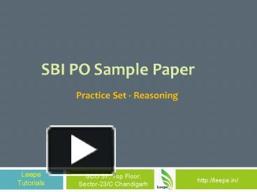 SBI PO Sample Papers presentation | free to download