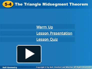 PPT – The Triangle Midsegment Theorem PowerPoint presentation | free to ...