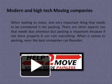 PPT – Modern and high tech Moving companies PowerPoint presentation ...
