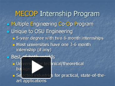 MECOP Internship Program presentation | free to download