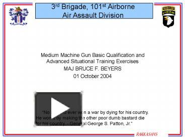 Medium Machine Gun Basic Qualification and Advanced Situational ...