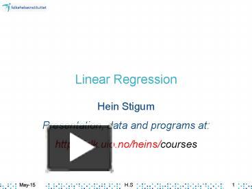 Linear Regression presentation | free to view