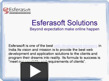 Ppt Esferasoft Web Development Company Powerpoint Presentation Free