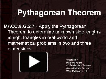 Pythagorean Theorem presentation | free to download
