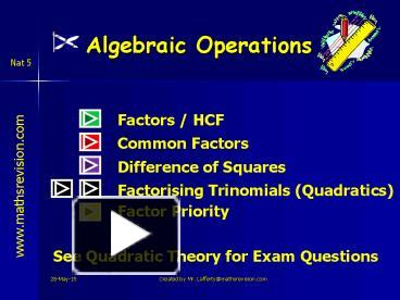PPT – Algebraic Operations PowerPoint presentation | free to download ...