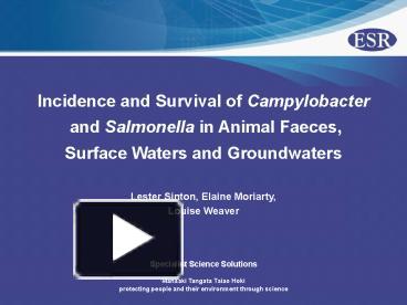 PPT – Incidence and Survival of Campylobacter PowerPoint presentation ...