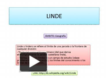 PPT – LINDE PowerPoint presentation | free to download - id: 658eb8-YWU5M