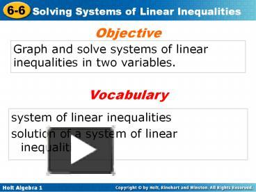 Graph and solve systems of linear inequalities in two variables ...