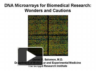 PPT – DNA Microarrays for Biomedical Research: PowerPoint presentation ...