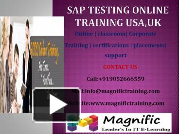 PPT – SAP TESTING ONLINE TRAINING USA,UK PowerPoint presentation | free ...