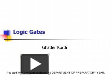 Logic Gates presentation | free to view