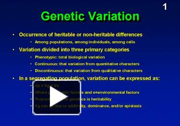 Genetic Variation presentation | free to view