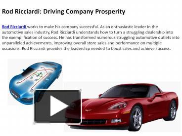 PPT – Rod Ricciardi- Driving Company Prosperity PowerPoint presentation ...