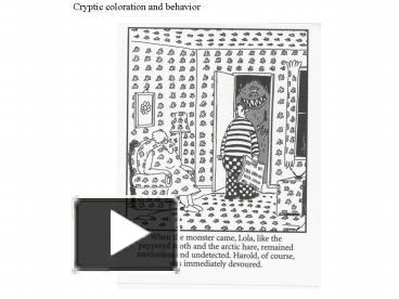 PPT – Cryptic coloration and behavior PowerPoint presentation | free to ...