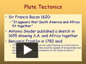 PPT – Plate Tectonics PowerPoint presentation | free to download - id ...