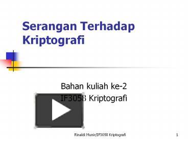 Serangan Terhadap Kriptografi presentation | free to view